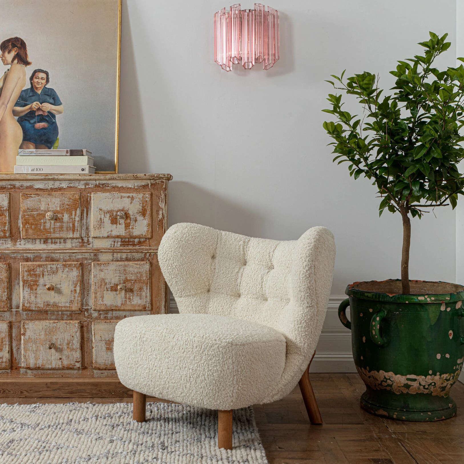 Pink Palermo Wall Light - a 70's inspired glass wall light