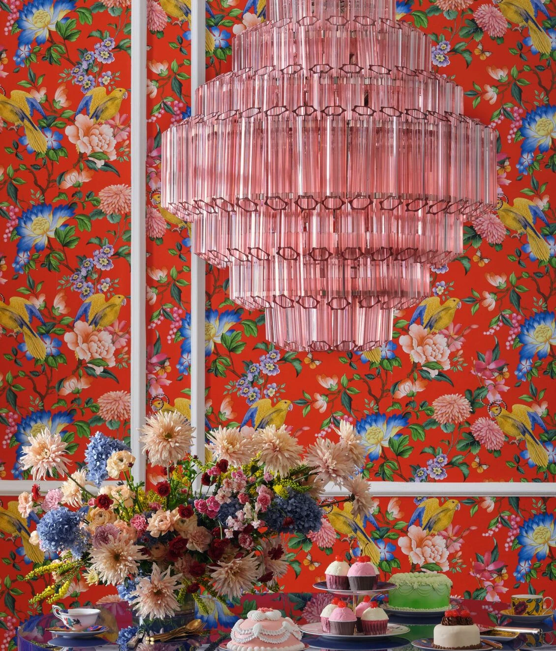Pink Grande Palermo Chandelier - an extra large pink chandelier