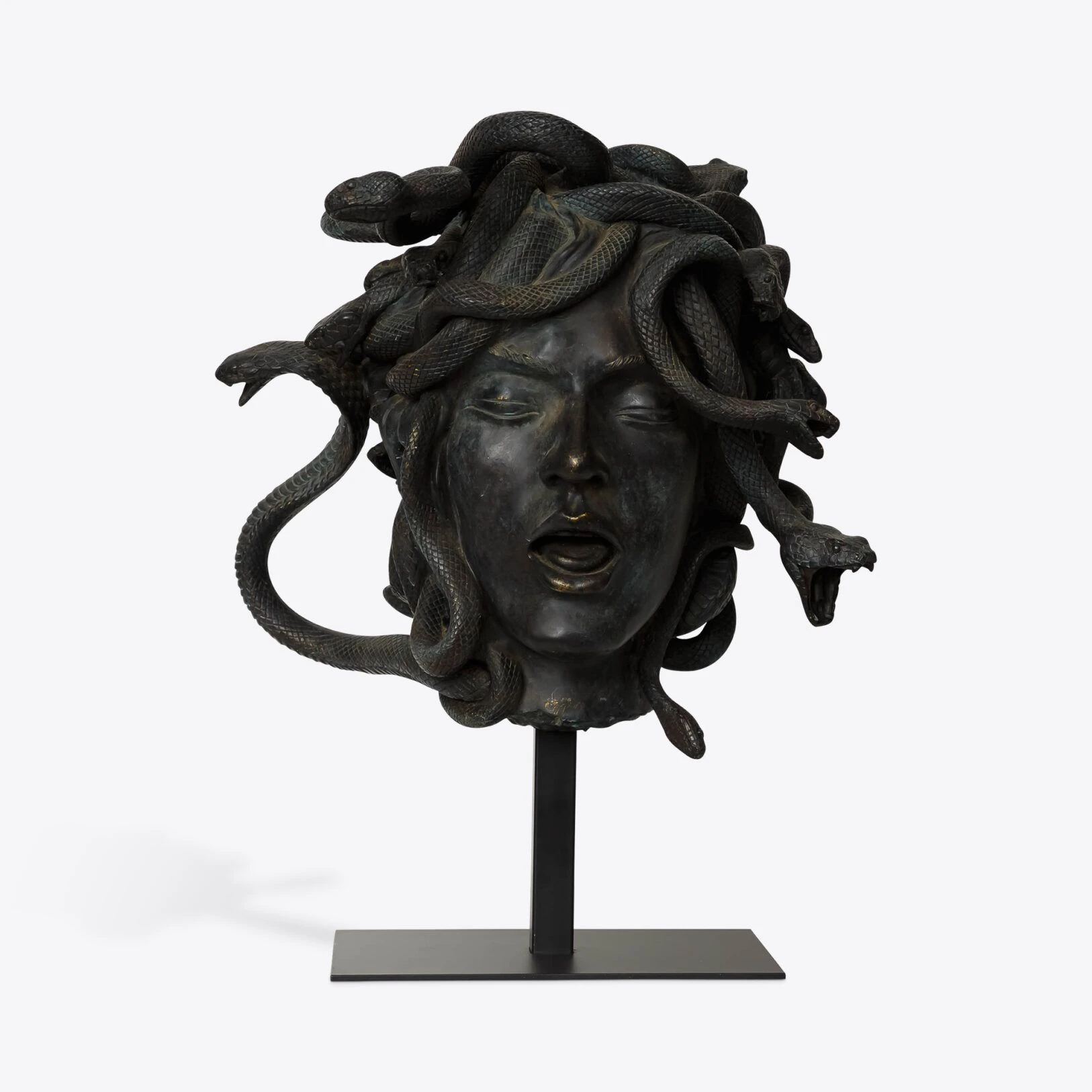 Female Medusa Bust on Stand - bronze finish bust