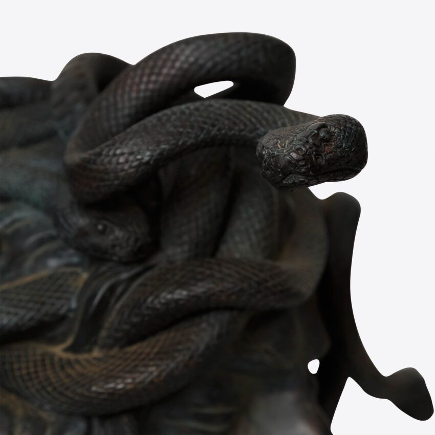 Female Medusa Bust on Stand - bronze finish bust