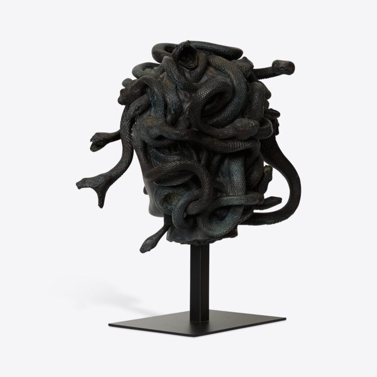 Female Medusa Bust on Stand - bronze finish bust