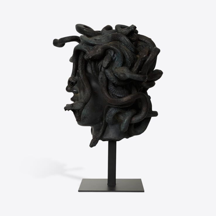 Female Medusa Bust on Stand - bronze finish bust