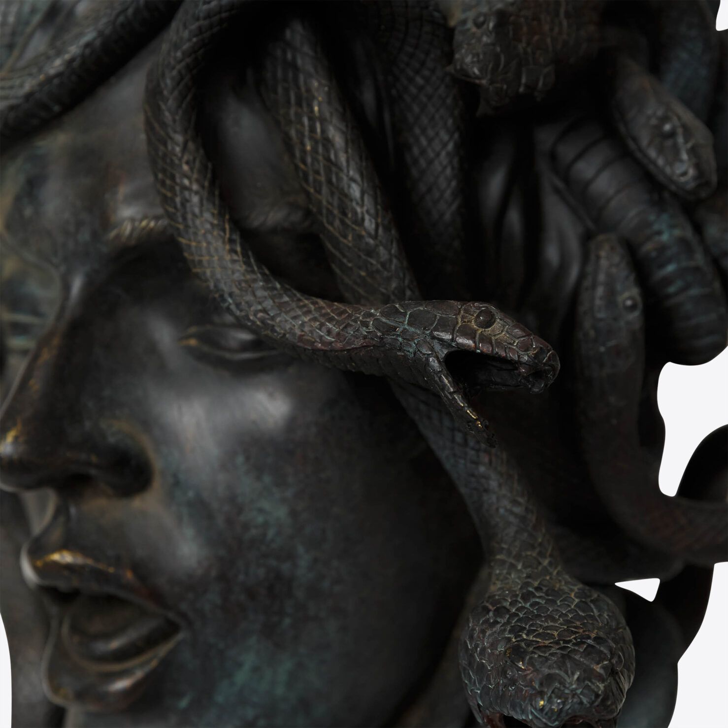 Female Medusa Bust on Stand - bronze finish bust