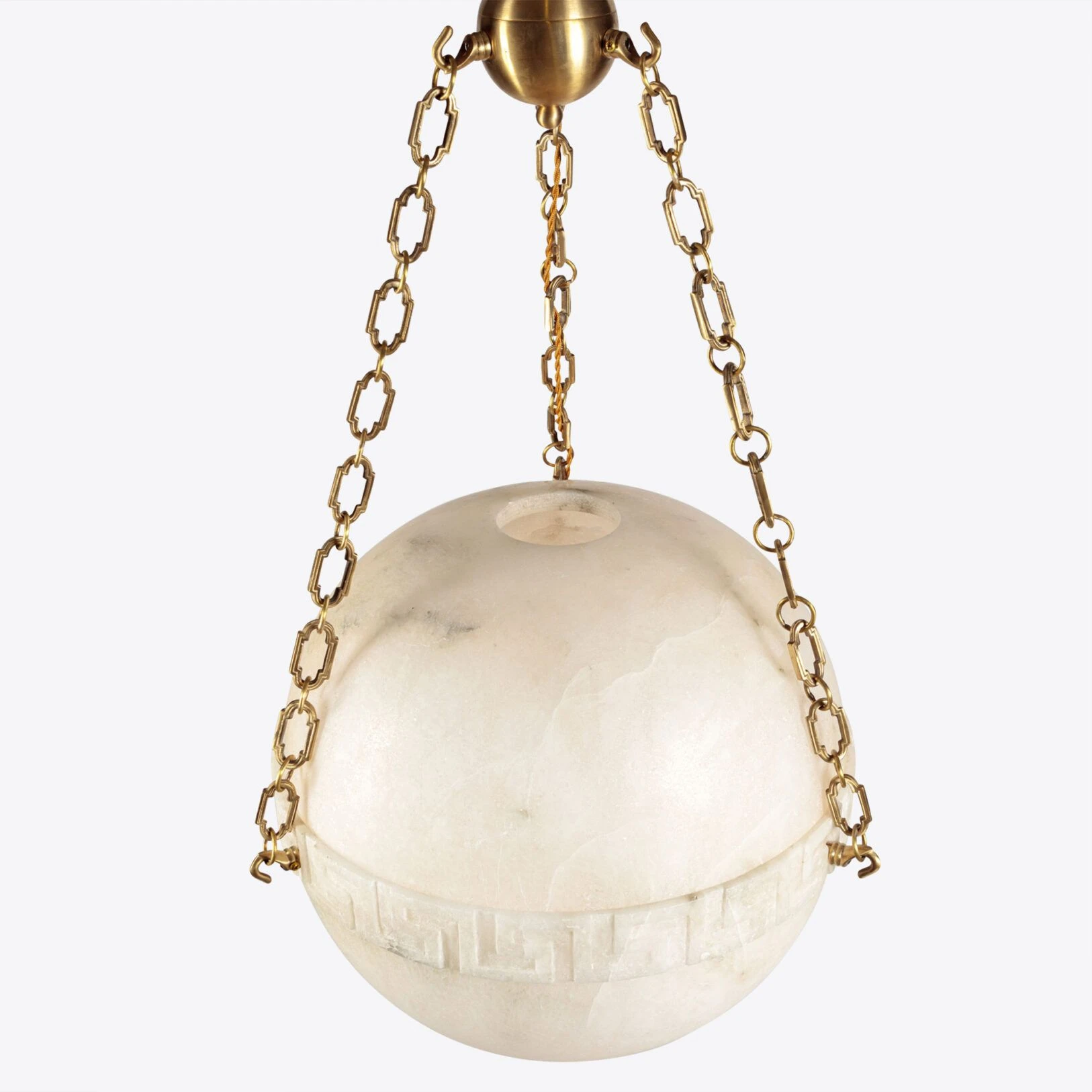 Elissa Alabaster Pendant - Two Sizes - with classical Greek key motif