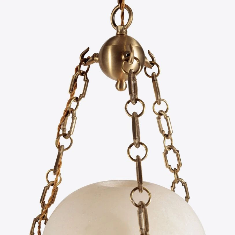 Elissa Alabaster Pendant - Two Sizes - with classical Greek key motif
