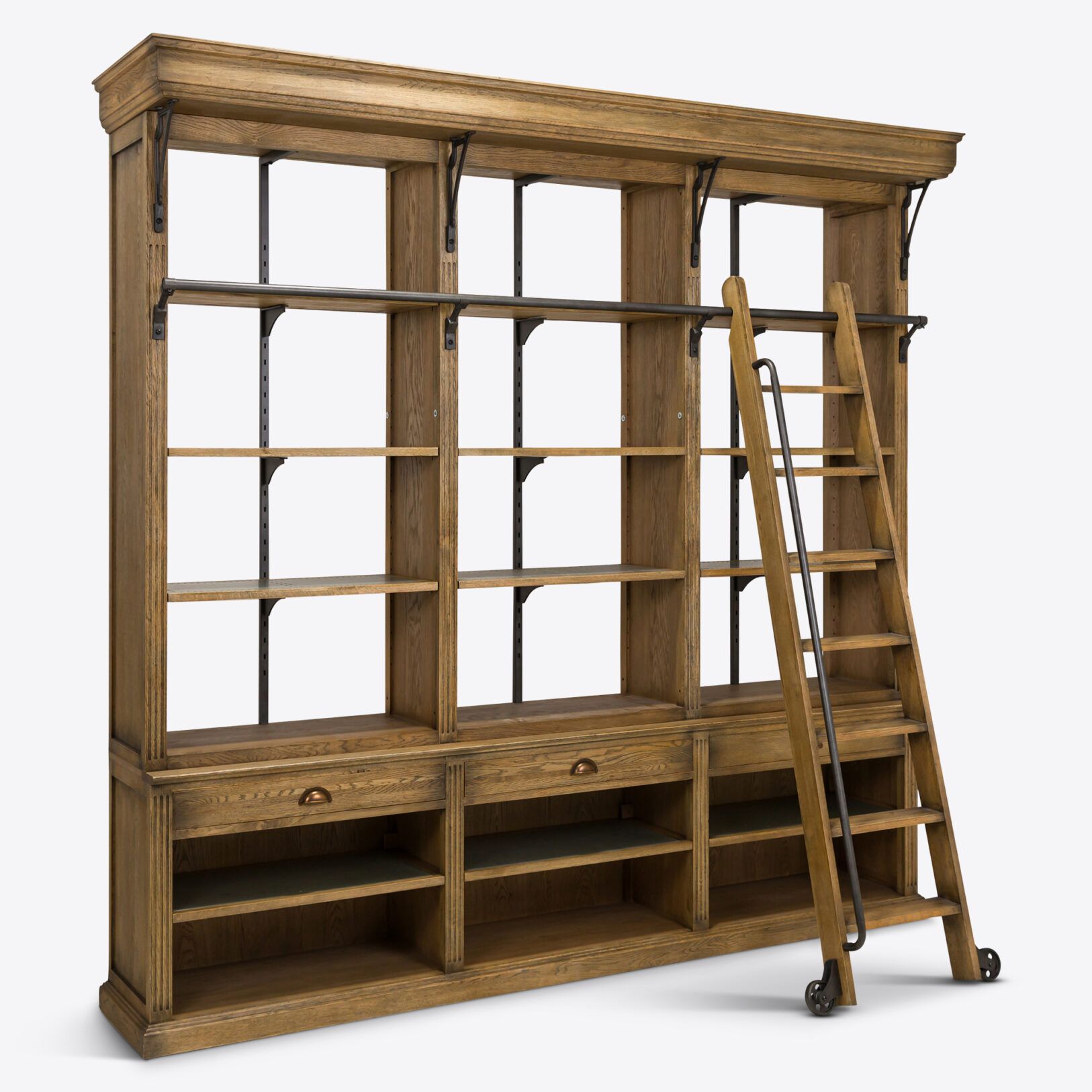 Victoria Bookcase - limed oak buffet cabinet