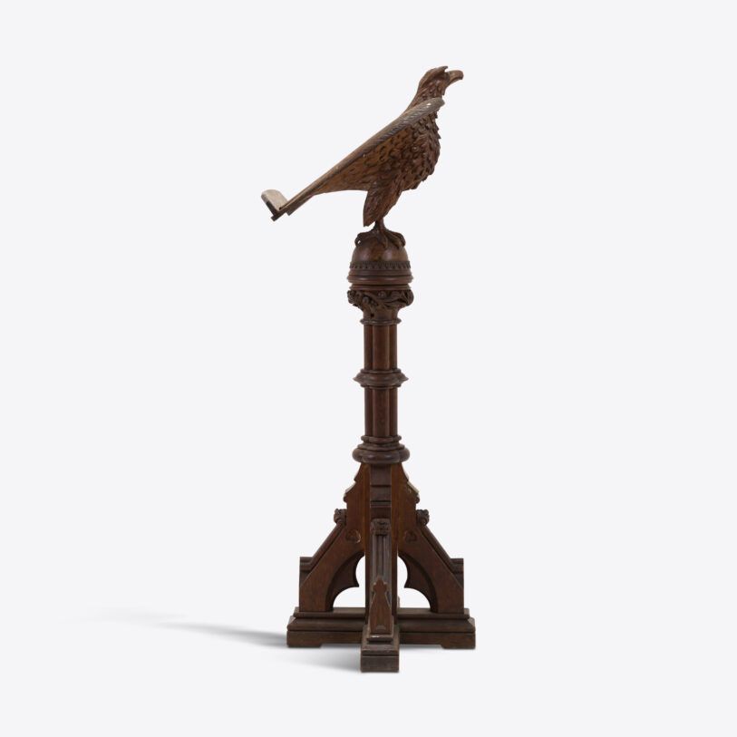 Carved Oak Eagle Lectern One - Pure White Lines