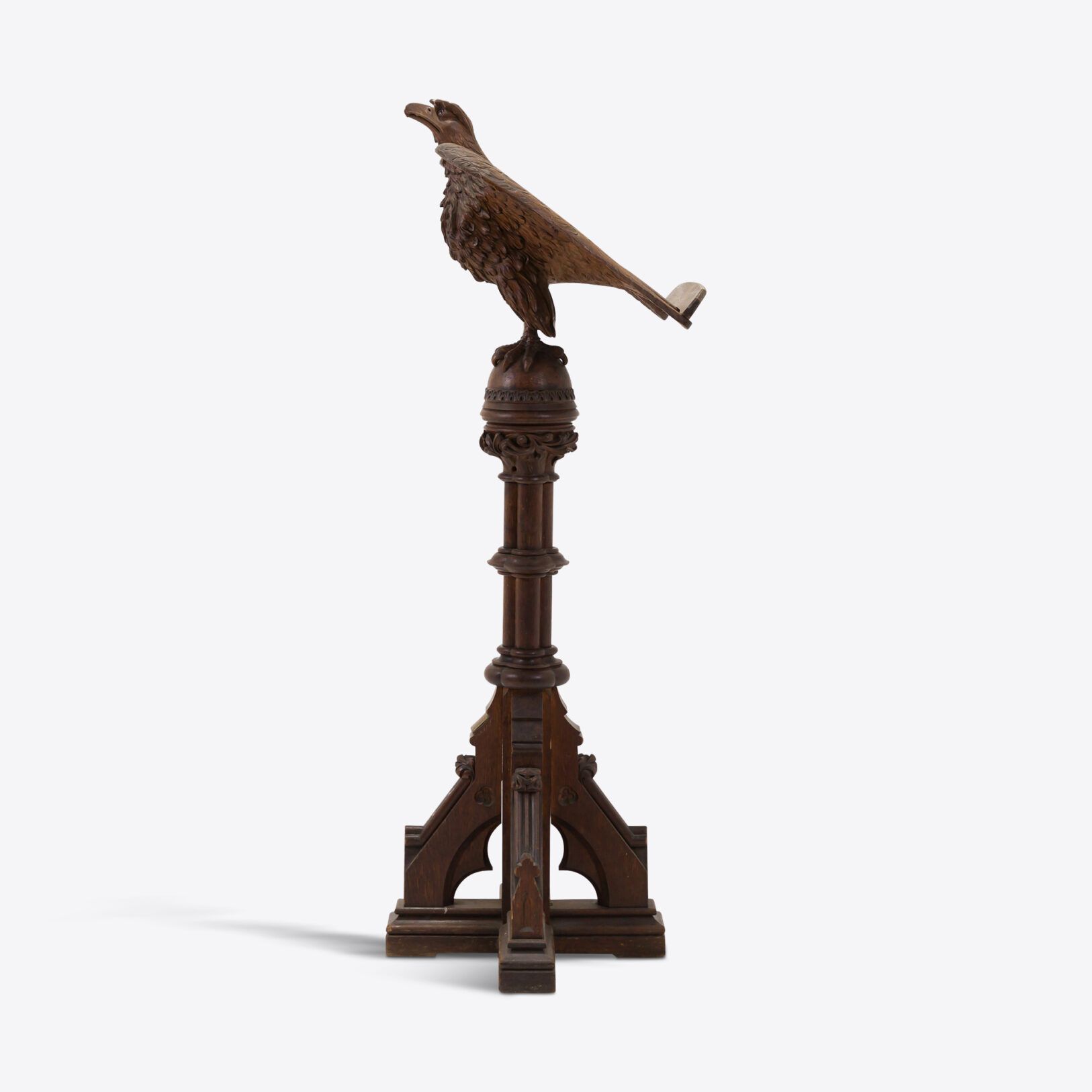 Carved Oak Eagle Lectern One - Pure White Lines