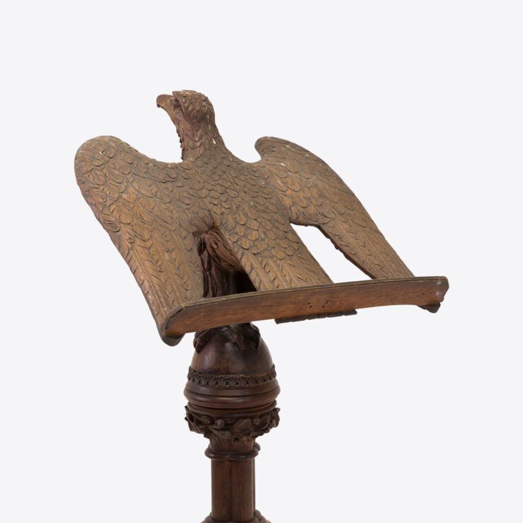 Carved Oak Eagle Lectern One - Pure White Lines