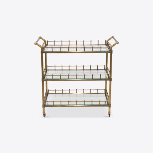 Large Reina Bar Cart - Pure White Lines